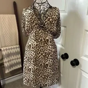 Wayf | Dresses | Wayf Leopard Print Animal V Neck Mini Dress Xl | Poshmark